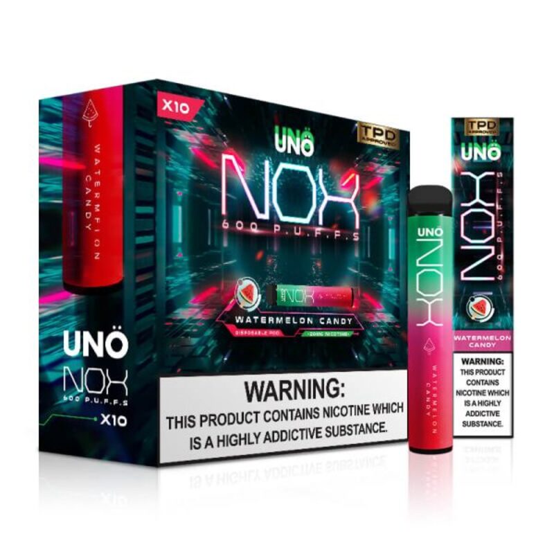 5060649310267 - Watermelon Candy UNO NOX Disposable (Box of 10)
